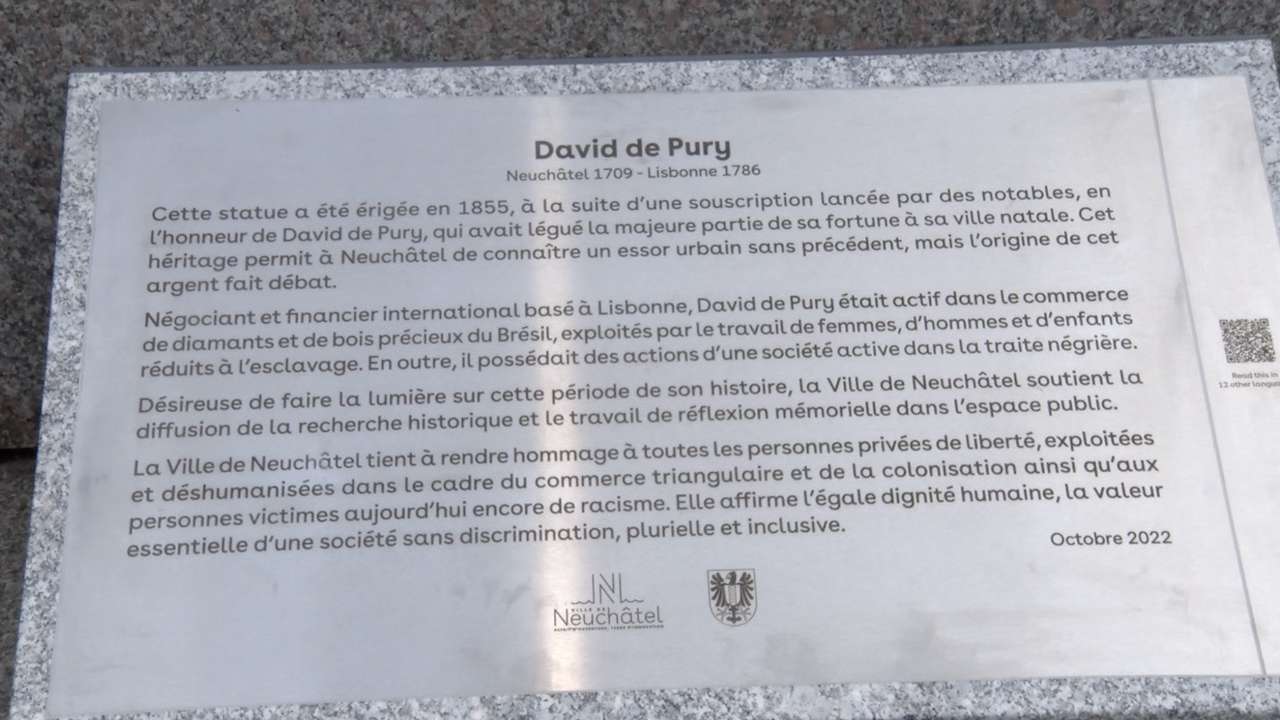 Une plaque pour expliquer la statue de Pury - Canal Alpha